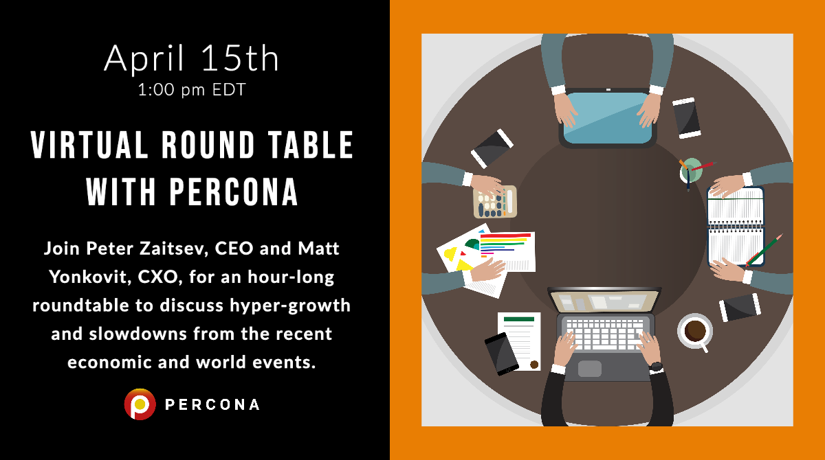 April 15th: Virtual Round Table with Percona
